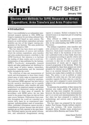 Sources and Methods for SIPRI Research | SIPRI