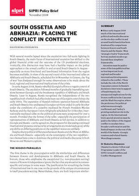 South Ossetia and Abkhazia: Placing the Conflict in Context | SIPRI